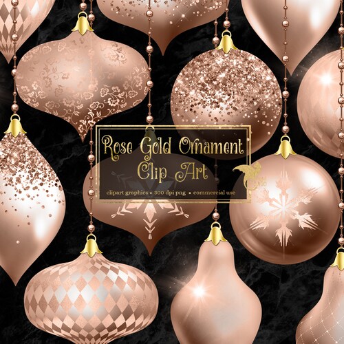 Silver Christmas Ornaments Clipart Digital Glitter Christmas - Etsy
