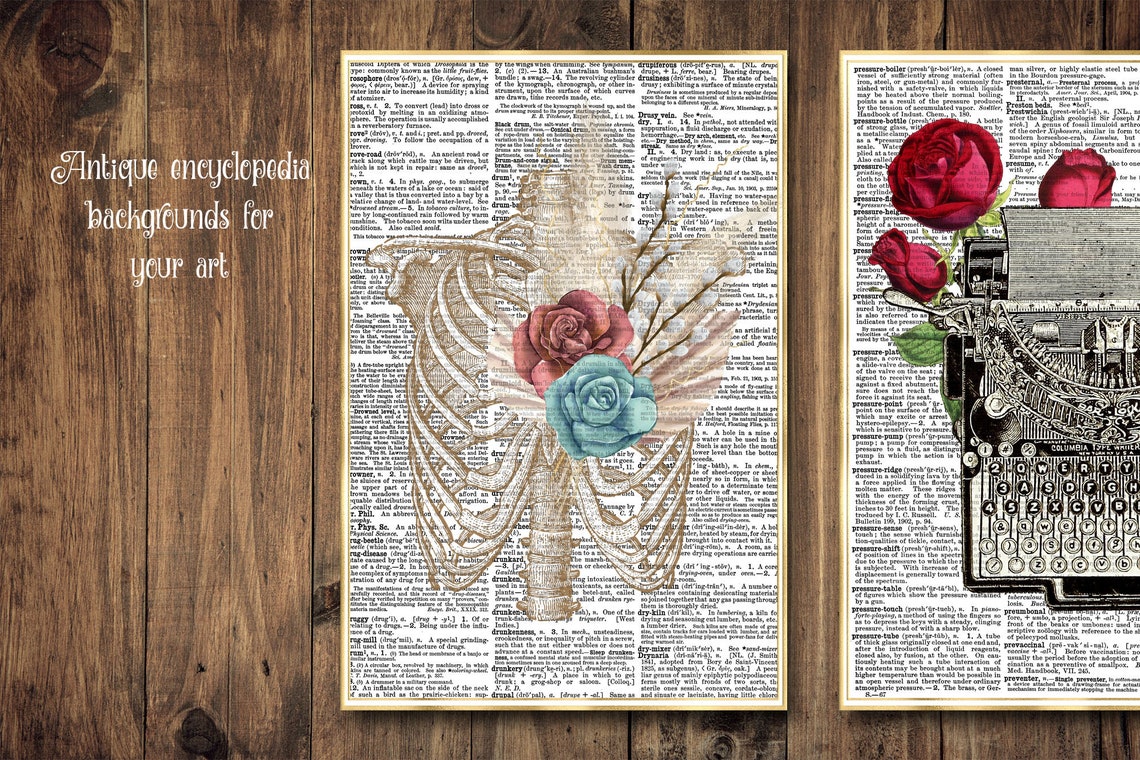Encyclopedia Pages Digital Backgrounds of Antique Dictionary - Etsy