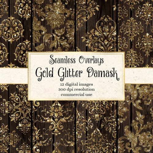 Gold Damask Pattern Overlays Seamless Gold Patterns in PNG - Etsy