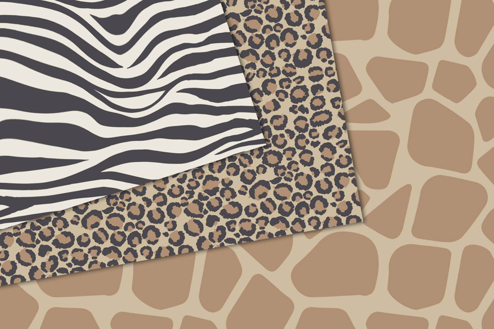 Neutral Animal Print Digital Paper, Seamless Safari Patterns (digital ...