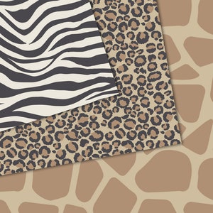 Neutral Animal Print Digital Paper, Seamless Animal Skin Patterns With ...