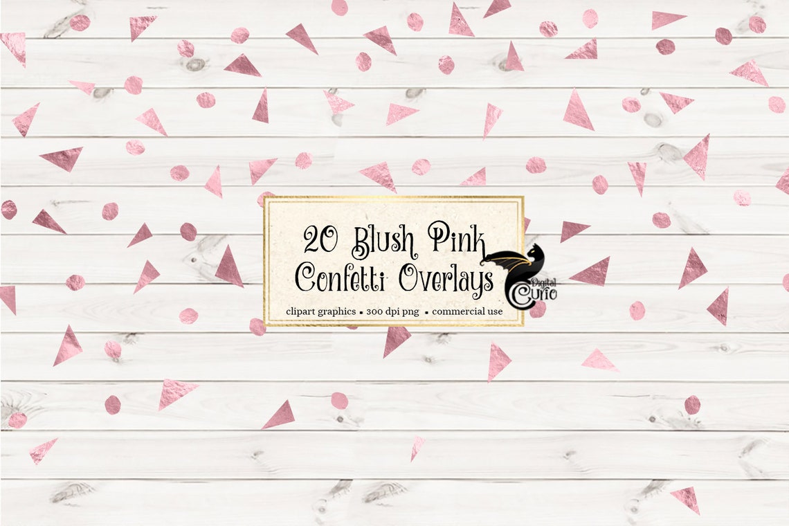 20 Blush Pink Confetti Overlays in PNG Format With Transparent | Etsy