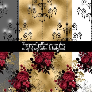 Gothic Pattern Overlays, Seamless Gothic Patterns, Vintage Victorian ...