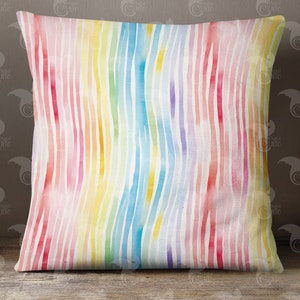 Watercolor Rainbow Lines Digital Paper, Seamless Stripes Printable ...