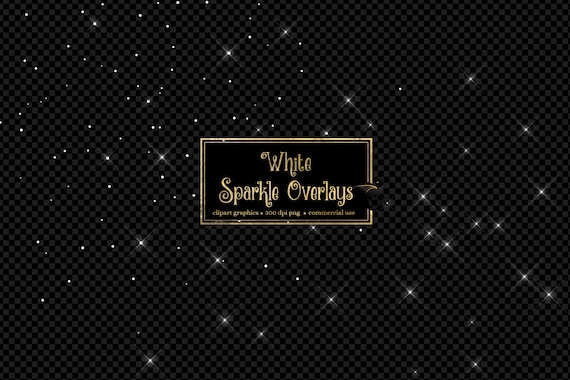 White Sparkle Overlays Digital Clipart Graphics in PNG - Etsy UK