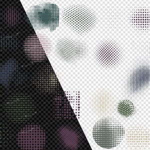 Vintage Halftone Elements, Png Clip Art Graphics, Digital Ephemera ...