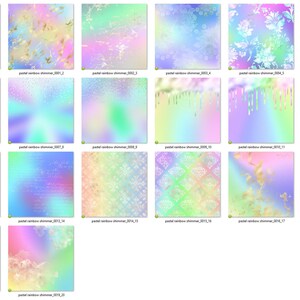 Pastel Rainbow Shimmer Digital Paper, Printable Backgrounds With Foil ...