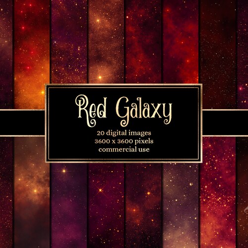 Red Galaxy Backgrounds Digital Paper Outer Space Textures - Etsy