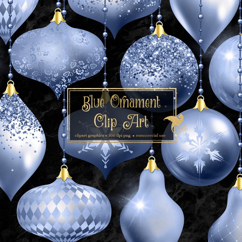 Blue Christmas Ornaments - Etsy