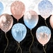 Rose Gold and Blue Balloons Clipart Party Clip Art Balloons and Spiral ...