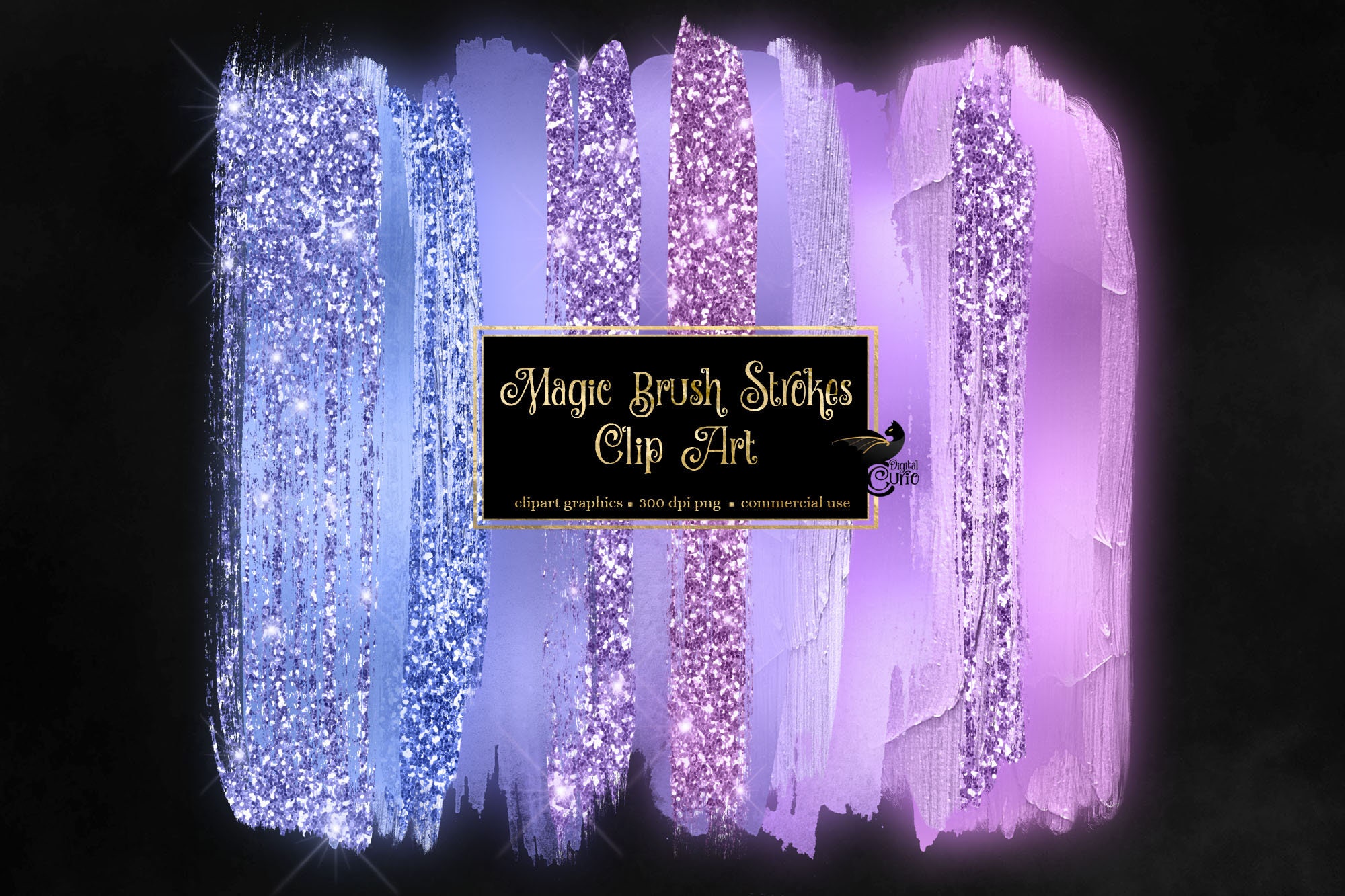 Magic Brush Strokes Clipart - Png Graphics in Digital Format Instant ...