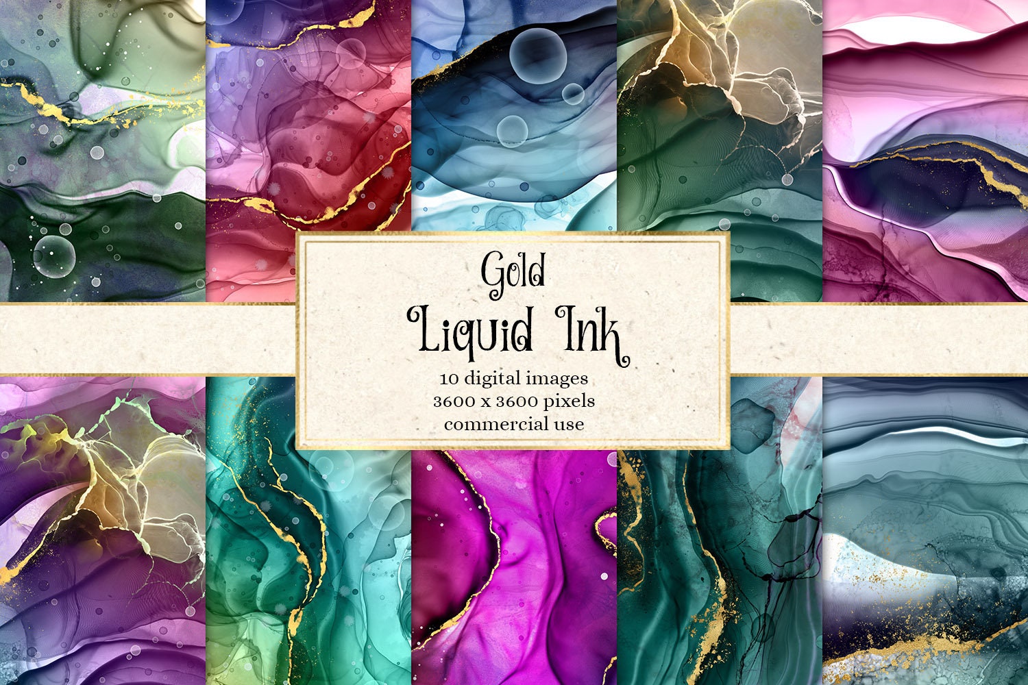 Gold Liquid Ink Digital Paper Printable Scrapbook Paper With - Etsy