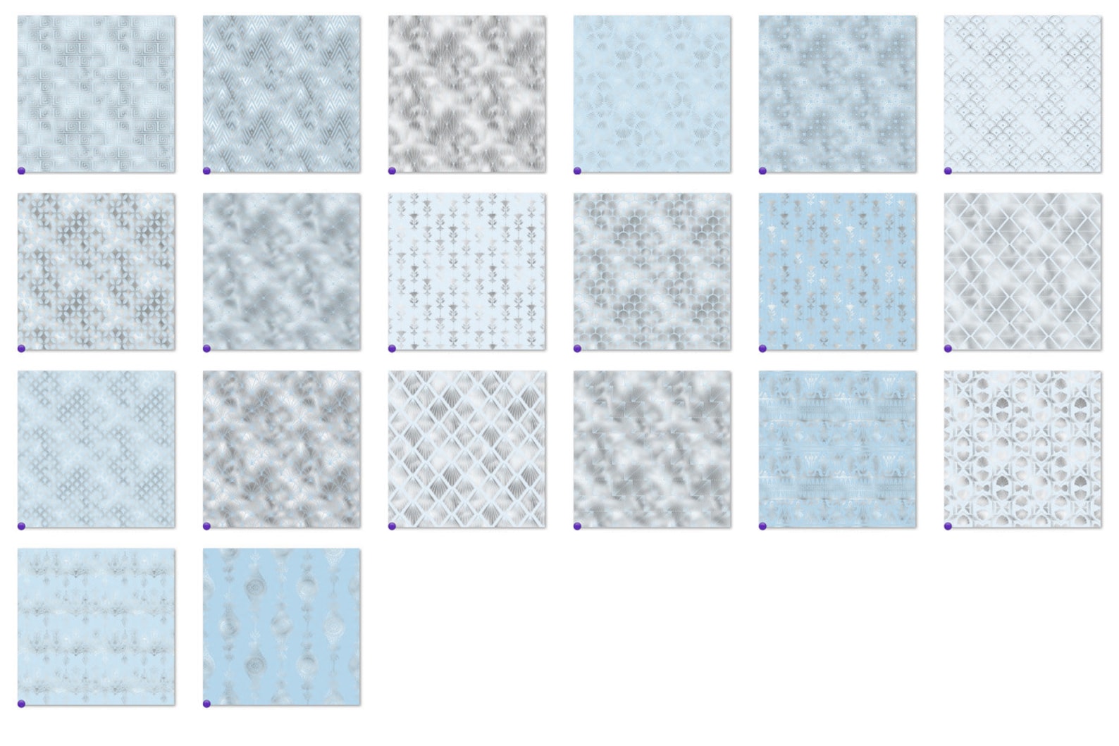 Blue and Silver Art Deco Digital Paper Seamless Deco Patterns | Etsy