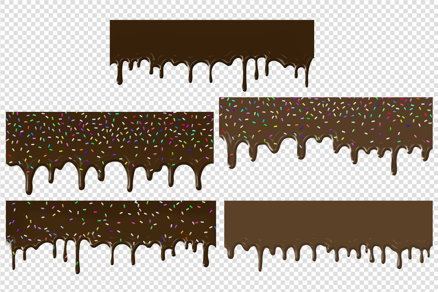 Frosting Drips Clipart – Chocolate & Strawberry Sprinkles Overlays ...