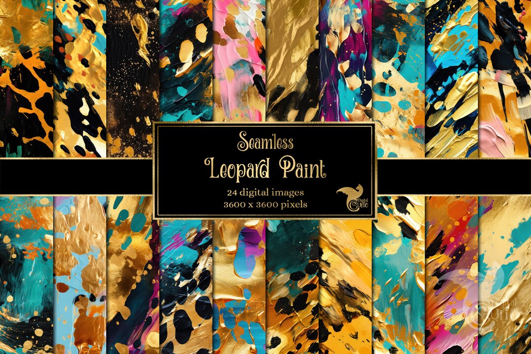 Leopard Paint Textures - Seamless Oil Paint Digital Paper for Instant ...