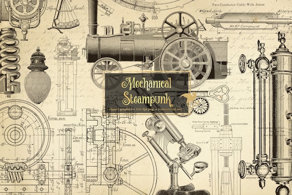 Steampunk Machine Drawings