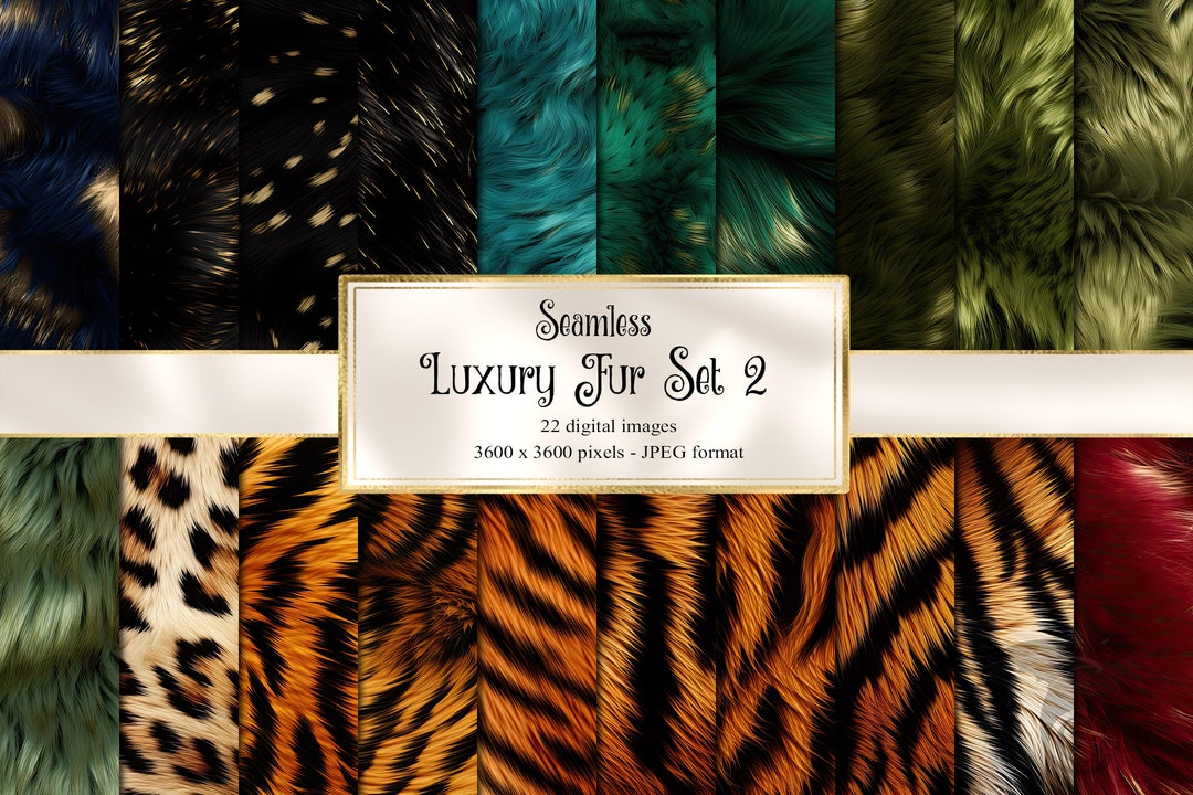 Luxury Fur Digital Paper, Seamless Faux Fur Monster Pelt Textures ...