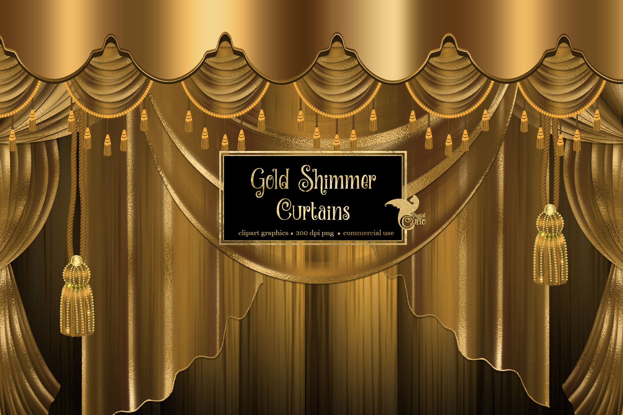 Gold Stage Curtain Background