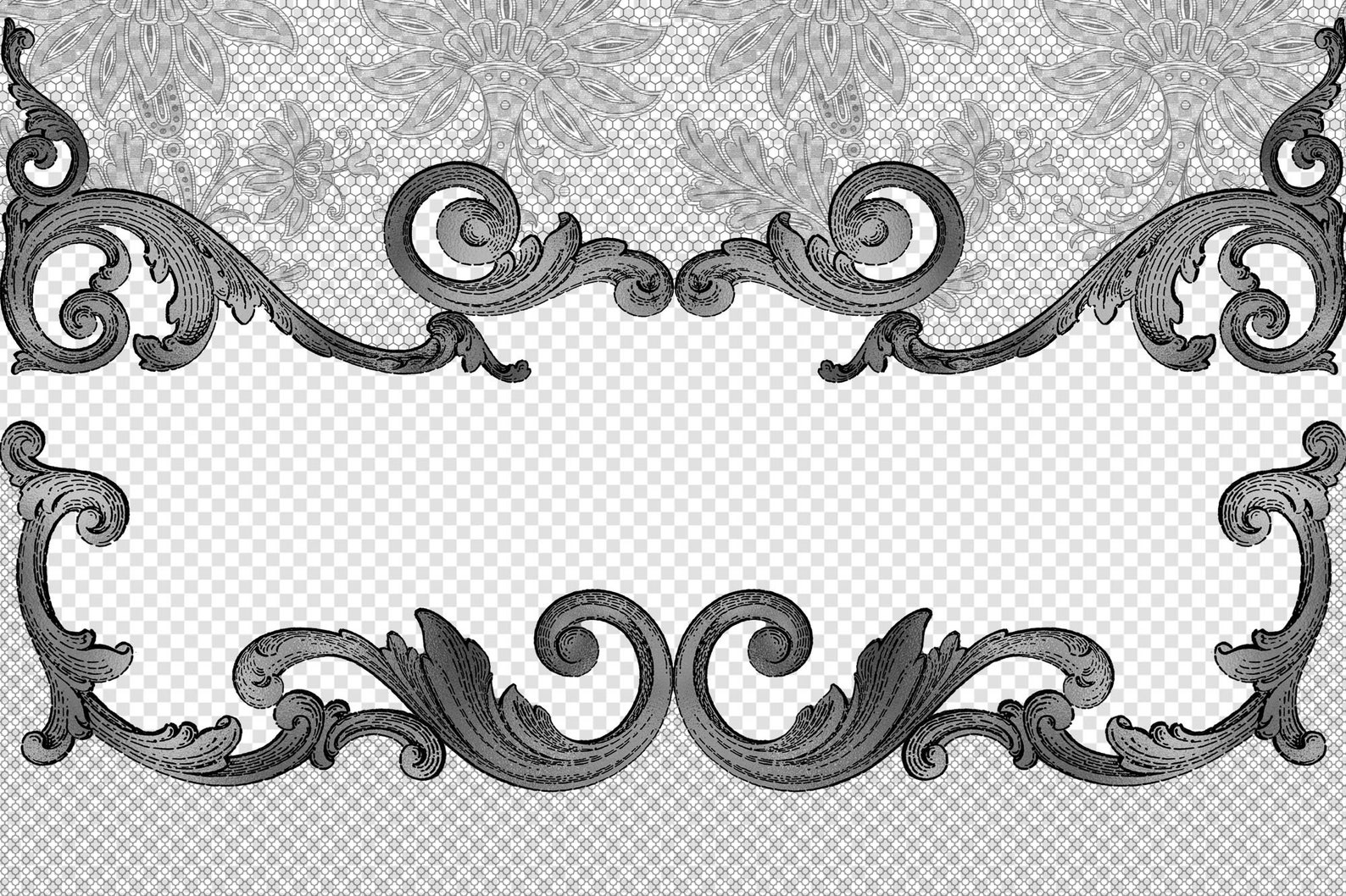Gothic Ornate Borders Clip Art Decorative Goth Borders With - Etsy Canada