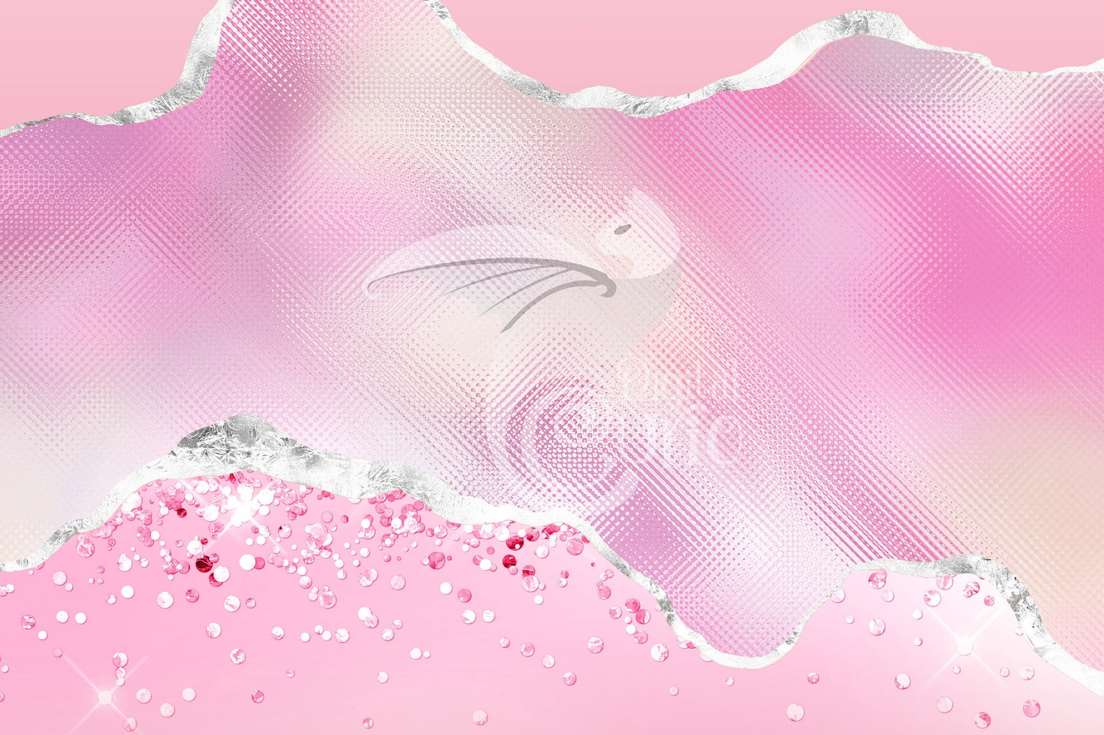 Pink and Silver Glam Edge Backgrounds Digital Paper With - Etsy