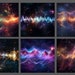 Cosmic Sound Waves Digital Paper, Frequency Texture Galaxy Nebula and ...