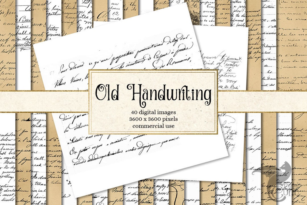 Old Handwriting Digital Paper, Vintage Paper Textures Antique Old ...