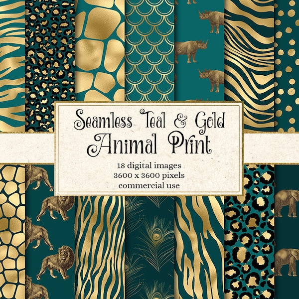 Safari Gold Animals - Etsy