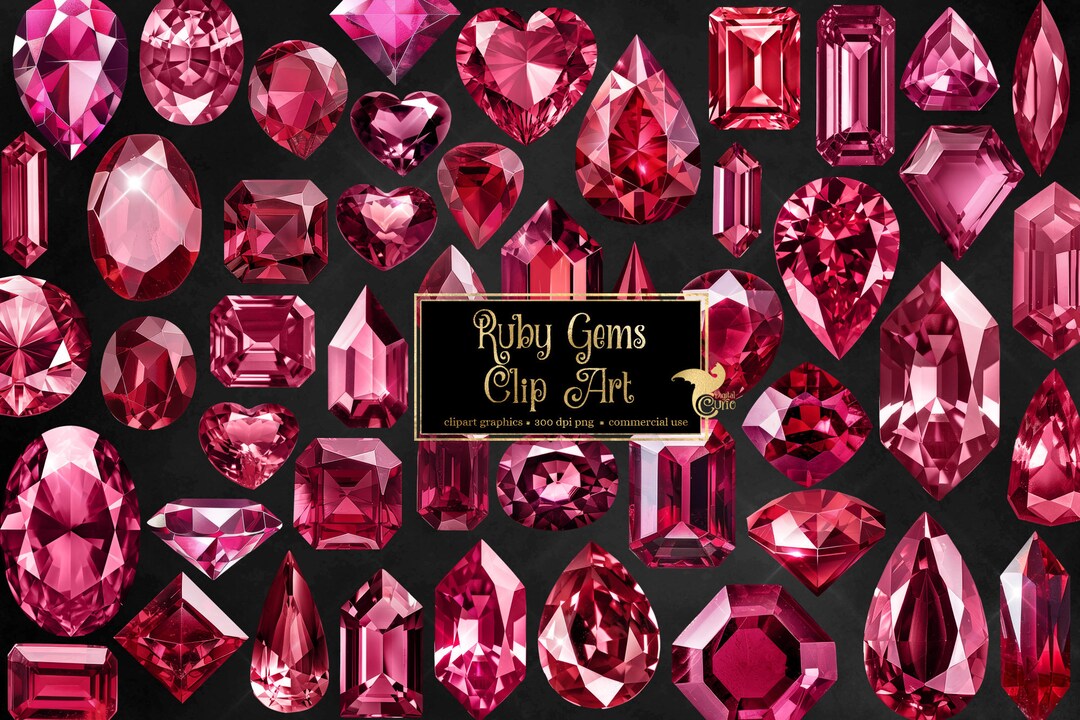 Ruby Gems Clipart - Mystical Magic Gems, Luxury Diamond PNG Format ...
