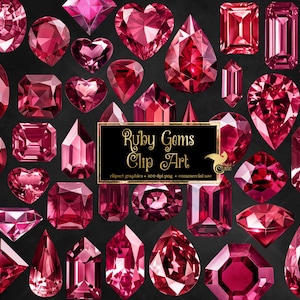 Ruby Gems Clipart - Mystical Magic Gems, Luxury Diamond PNG Format ...