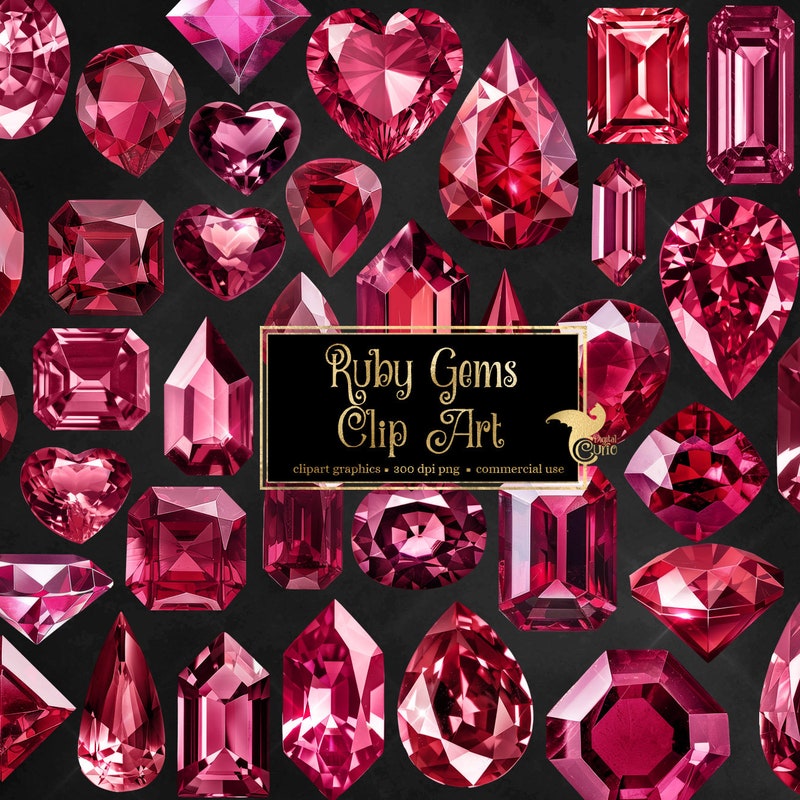 Ruby Wedding Clipart - Etsy