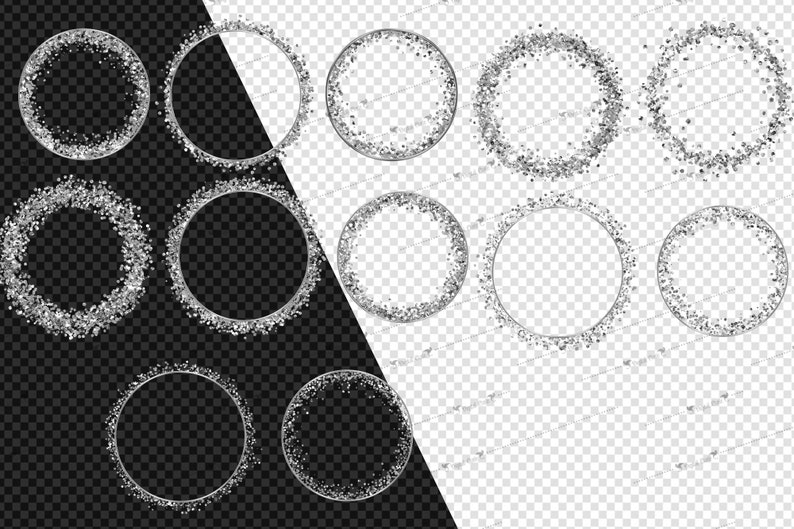 Glitter Circle Frames Clipart, Gold, Rose Gold, Silver (PNG Digital ...