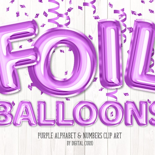 Silver Foil Balloon Alphabet Clip Art Digital Instant - Etsy