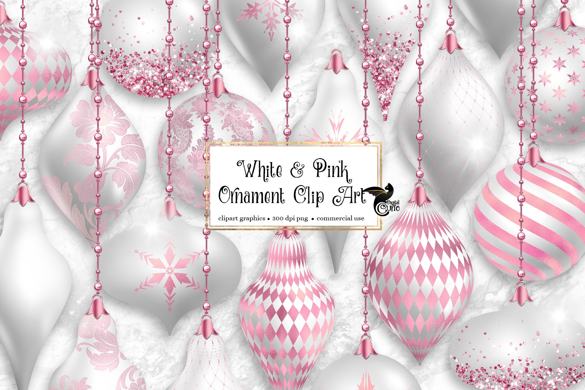 Pink Christmas Ornament Clip Art