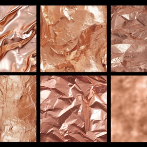 Rose Gold Foil Digital Paper, Seamless Gold Foil Textures, Glitter and ...