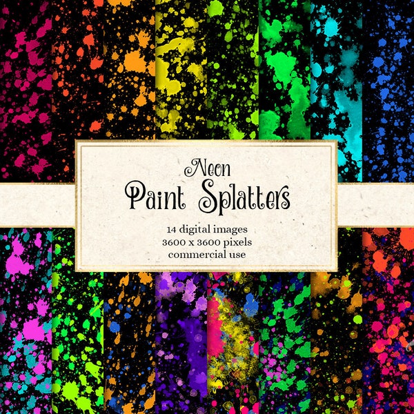 Neon Paint Splatter - Etsy