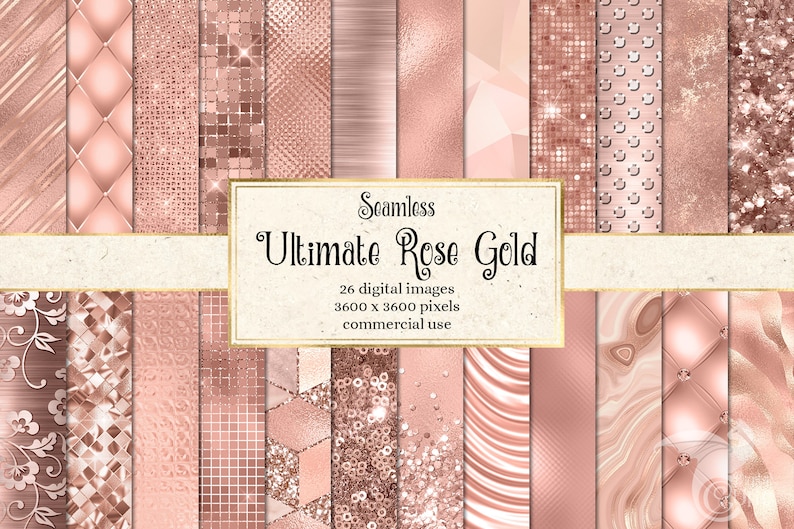 Ultimate Rose Gold Textures Seamless Digital Paper Metallic - Etsy