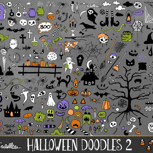 Cute Halloween Clipart Halloween Clip Art Digital Hand - Etsy