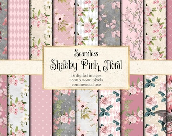 Pink Floral Paper | Etsy