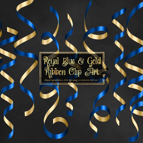 Royal Blue and Gold Ribbon - Etsy