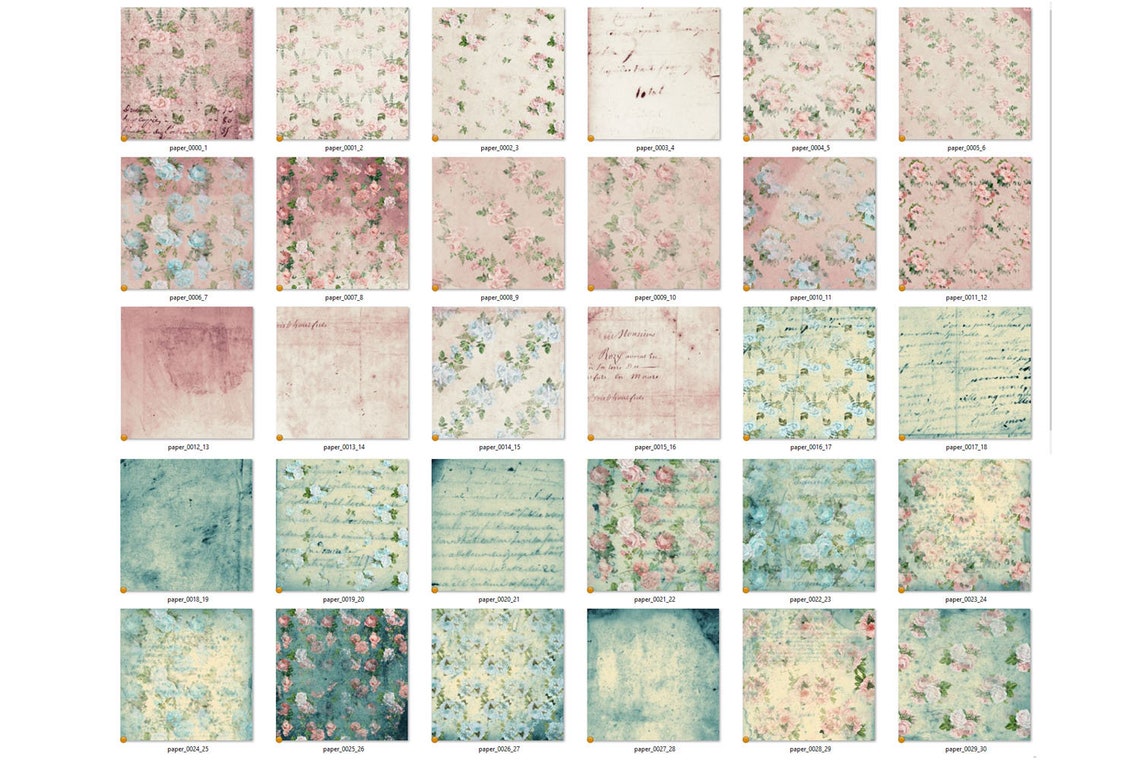 Shabby Paper Textures Vintage Rustic Shabby Flower Paper - Etsy