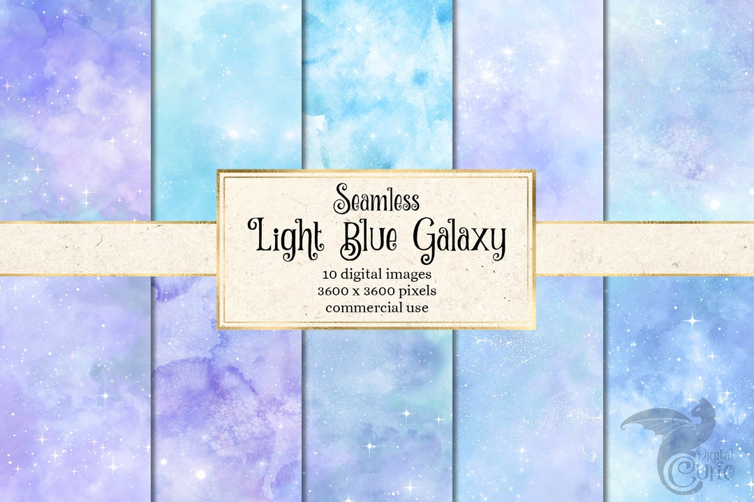 Light Blue Galaxy Digital Paper – Seamless Watercolor Textures (digital ...