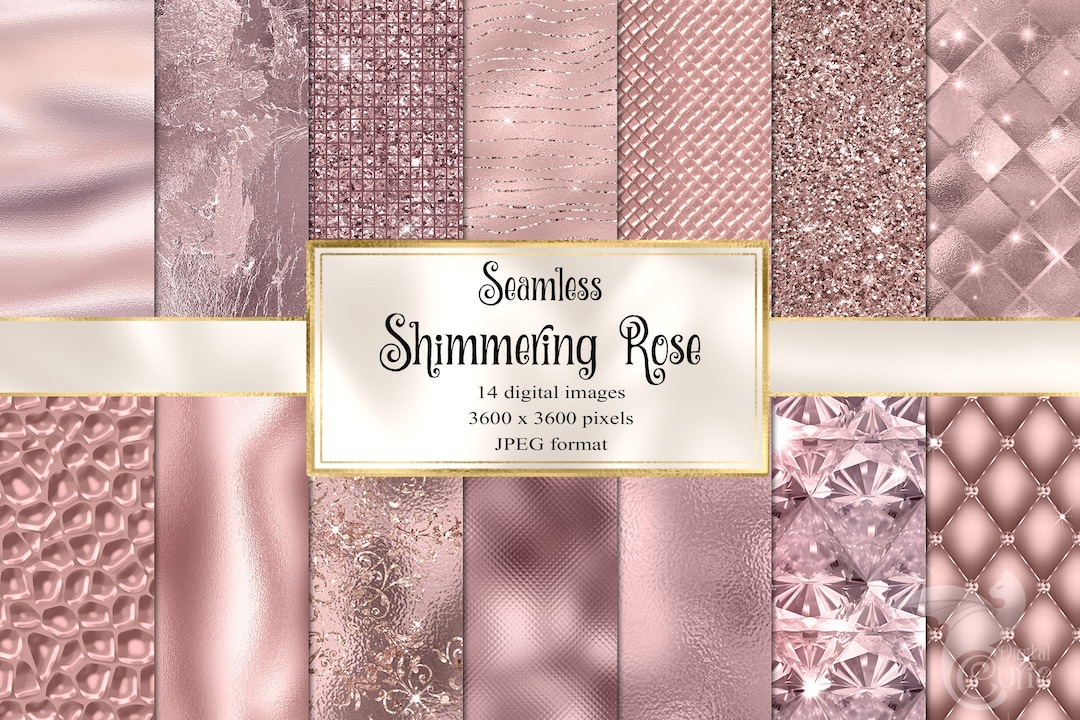 Shimmering Rose Gold Digital Paper, Glitter Foil Textures (digital ...