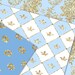 Blue and Gold Glitter Digital Paper, Seamless Scrapbook Patterns ...