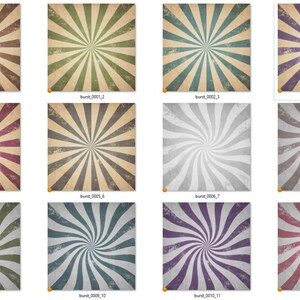 Retro Sunburst Digital Paper, Starburst Backgrounds, Printable ...