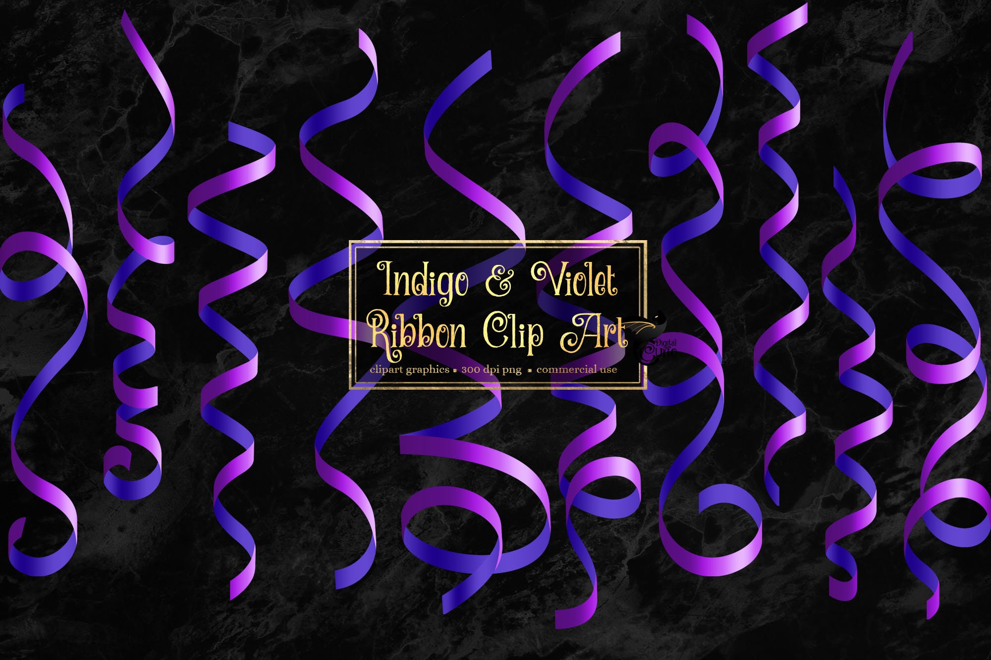 Purple Ribbon Border Clip Art