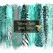 Turquoise Safari Brush Strokes Clipart, With Aqua Glitter and Teal Foil ...