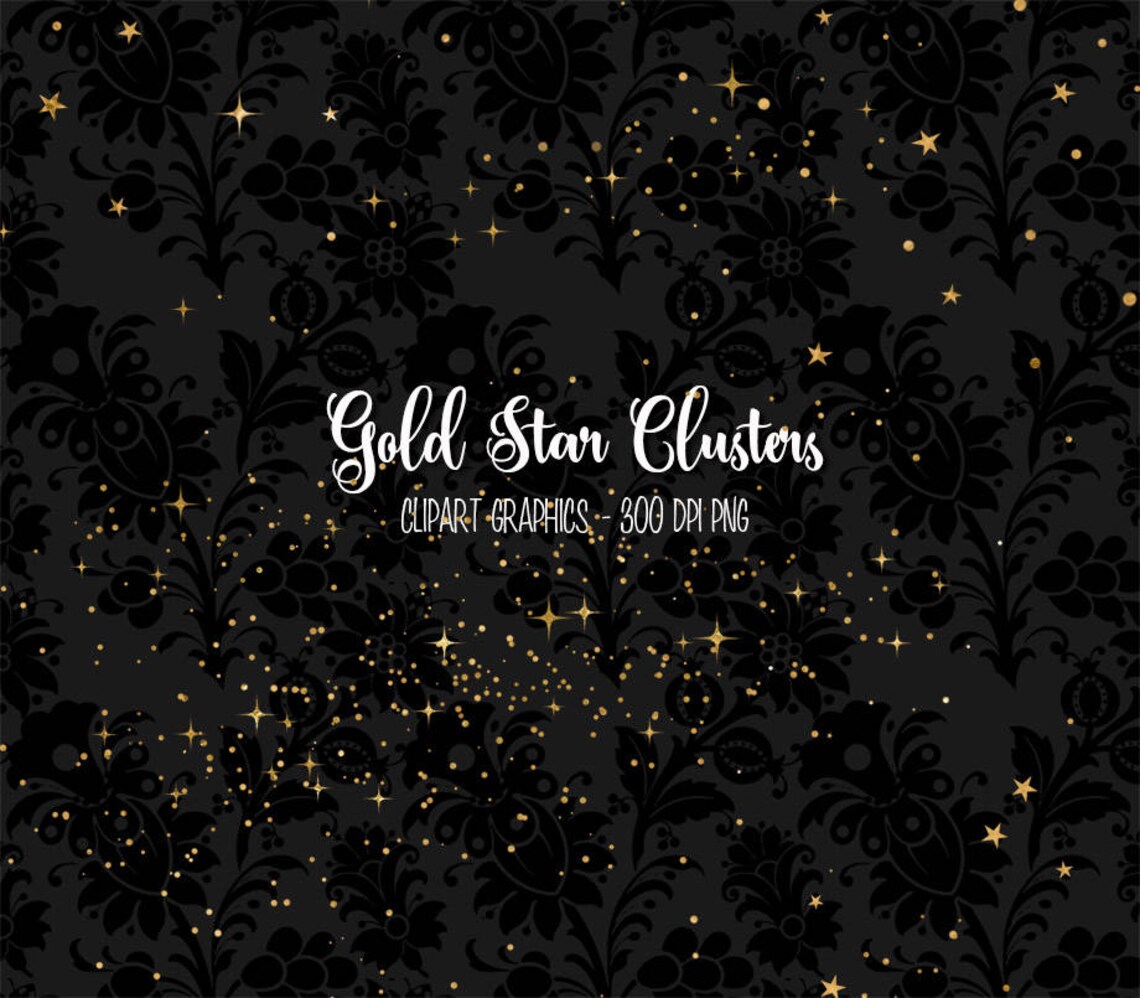 Gold Star Clusters Clipart, Galaxy Overlays (PNG Digital Download) - Etsy