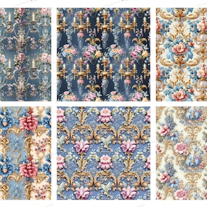 Rococo Palace Wallpaper Digital Paper - 20 Seamless Patterns, Instant ...
