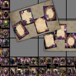 Romantic Dark Journal Graphics Bundle, Discount Fantasy Digital Paper, Digital Scrapbooking ...