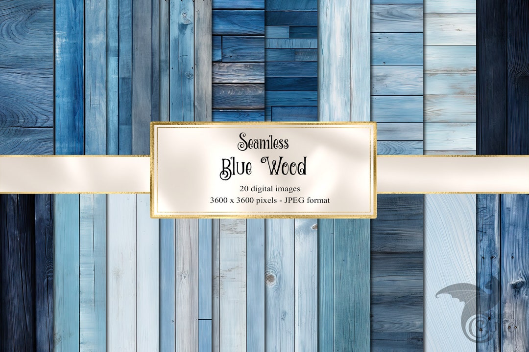 Blue Wood Textures Digital Paper, Seamless Rustic Wood Digital Paper ...
